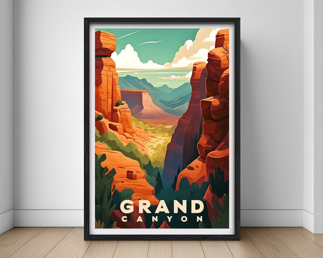 Grand Canyon Travel Poster,grand Canyon Wall Art Print,grand Canyon USA ...