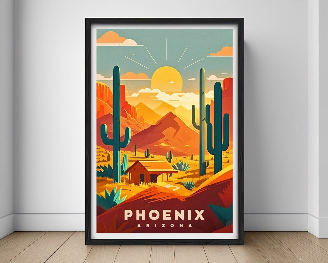 Phoenix Arizona Travel Poster,phoenix Arizona Wall Art Print,phoenix ...