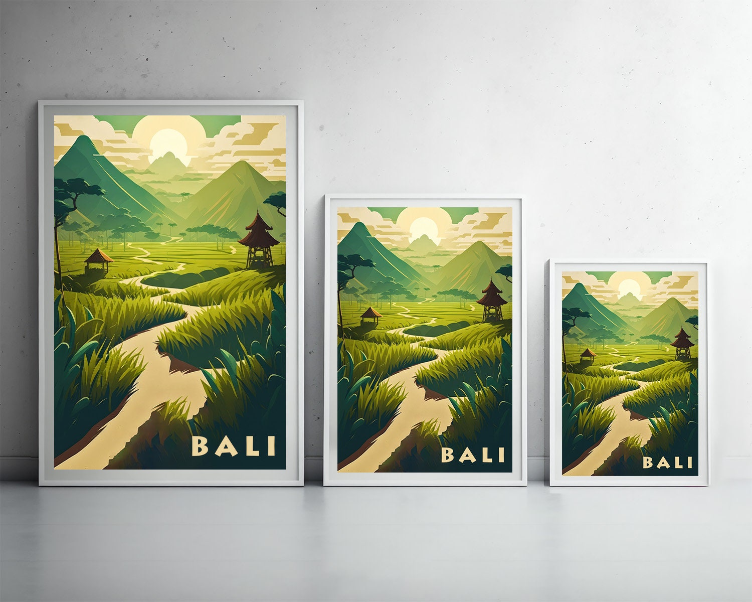 Bali Ubud Travel Poster,bali Ubud Wall Art Print,rice Fields,bali Ubud ...