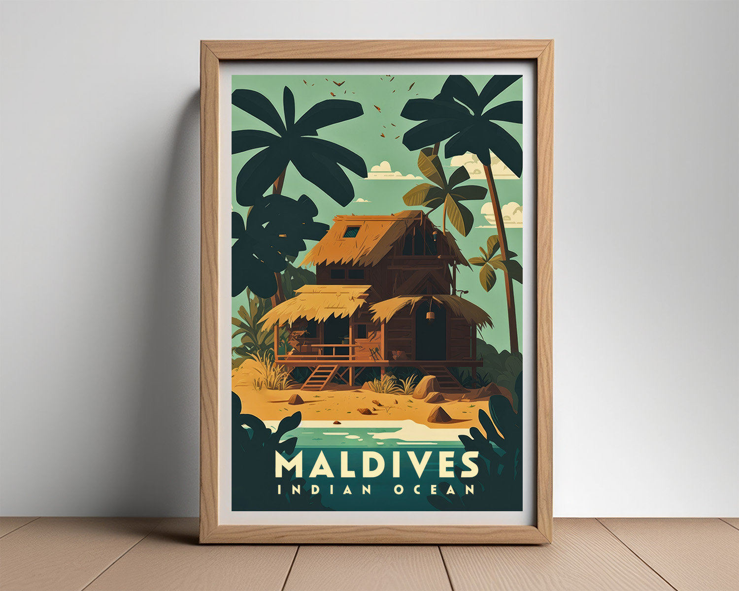 Maldives Travel Postermaldives Wall Art Print Maldives - Etsy