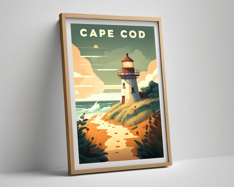 Cape Cod Massachusetts Travel Poster,cape Cod Wall Art Print ...