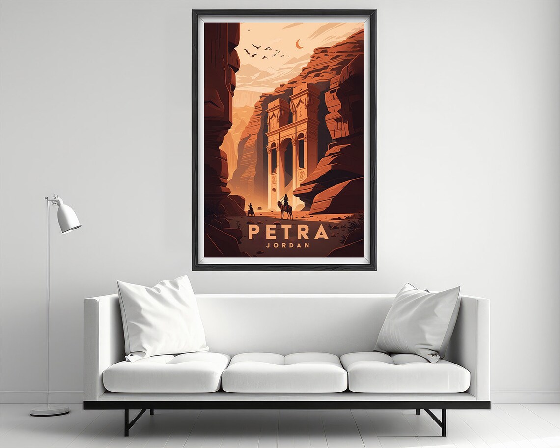 Petra UNESCO Travel Poster,petra UNESCO Wall Art Print,petra Painting ...