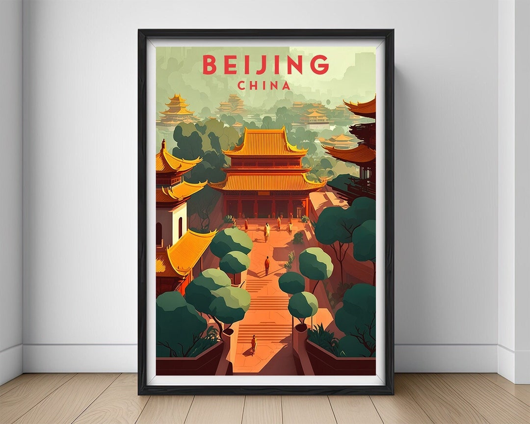 China Forbidden City Travel Poster,beijing China Wall Art Print,beijing ...