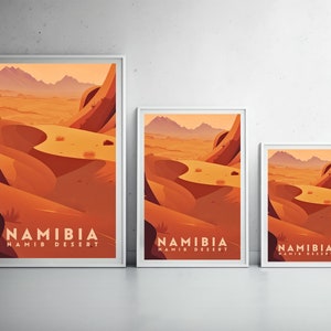 Namibia Desert Travel Poster,namibia Desert Wall Art Print,namib Desert ...