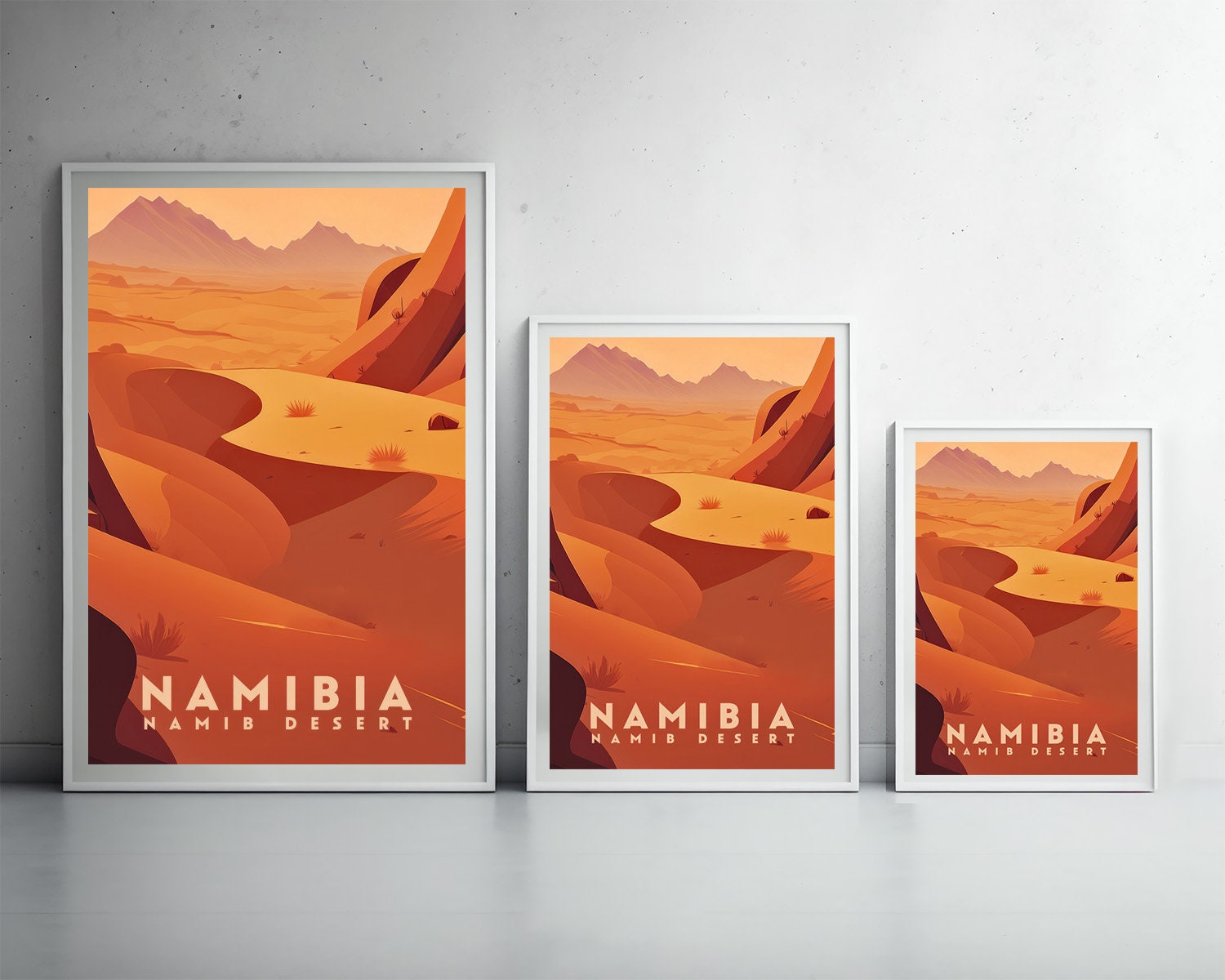 Namibia Desert Travel Poster,namibia Desert Wall Art Print,namib Desert ...