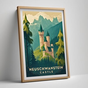 Neuschwanstein Castle Germany Travel Poster,germany Castle Wall Art ...