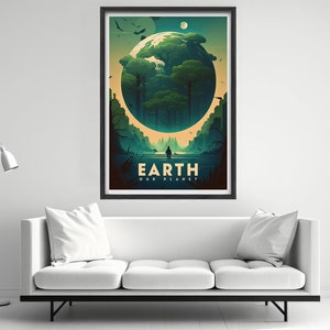 Planet Earth Travel Poster,planet Earth Wall Art Print,planet Earth ...