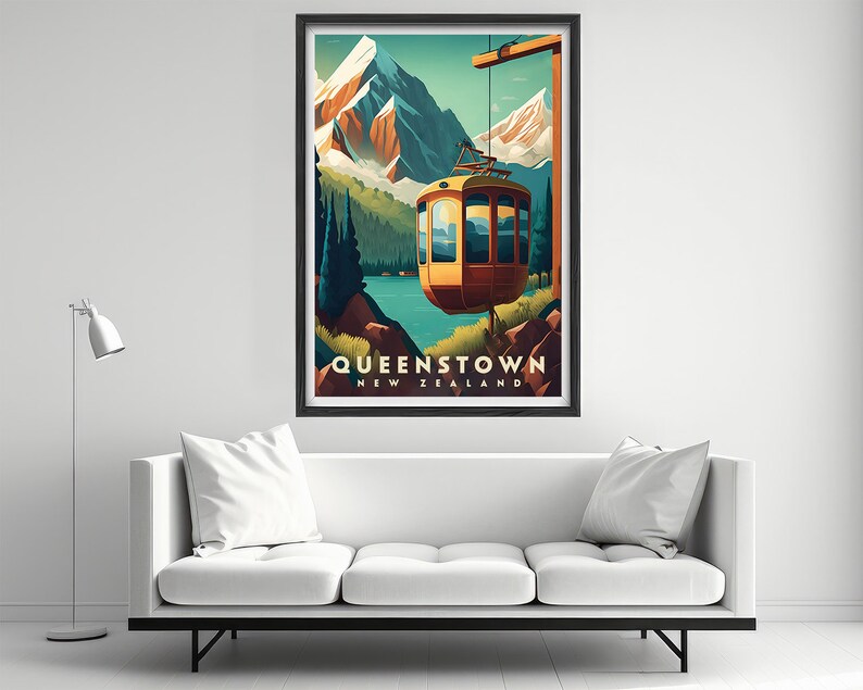 Queenstown New Zealand Travel Poster,queenstown New Zealand Wall Art ...