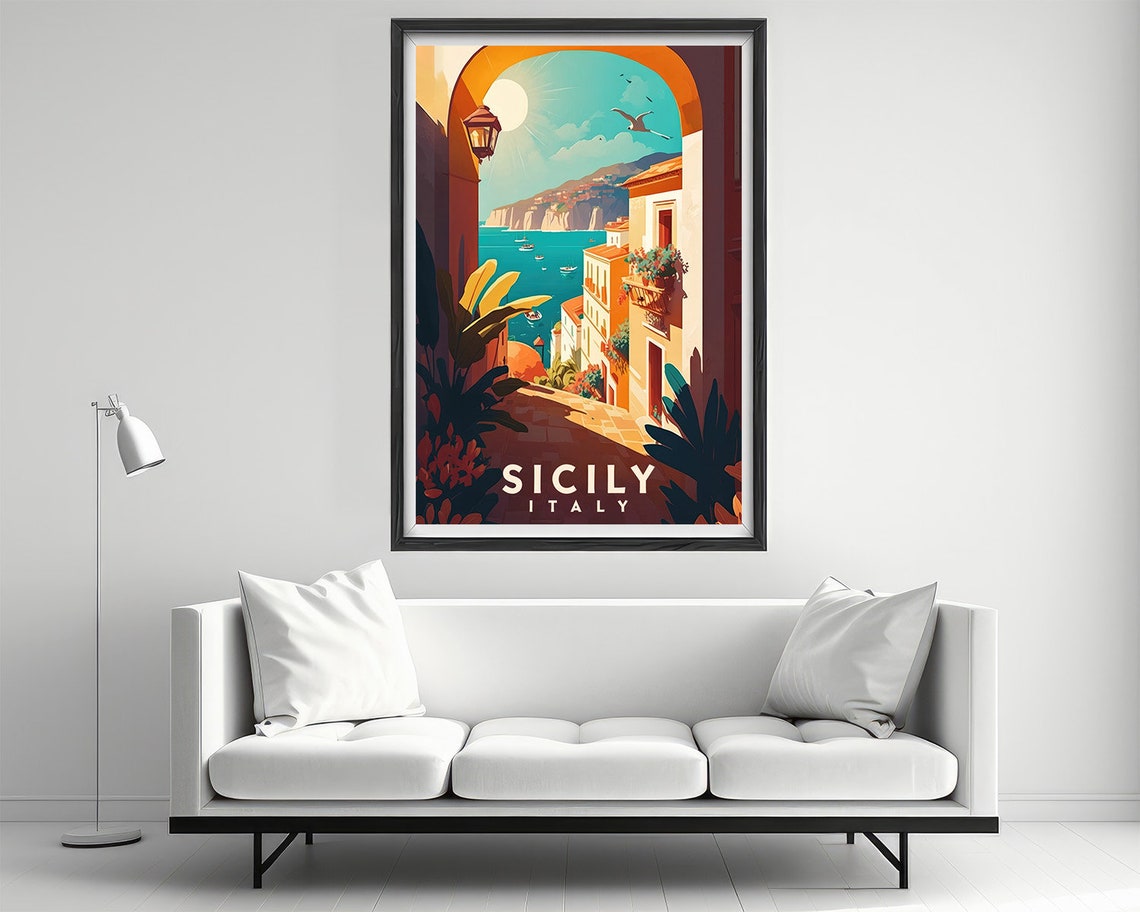 Sicily Travel Poster,sicily Print,sicily Wall Art Print,sicily Italy ...