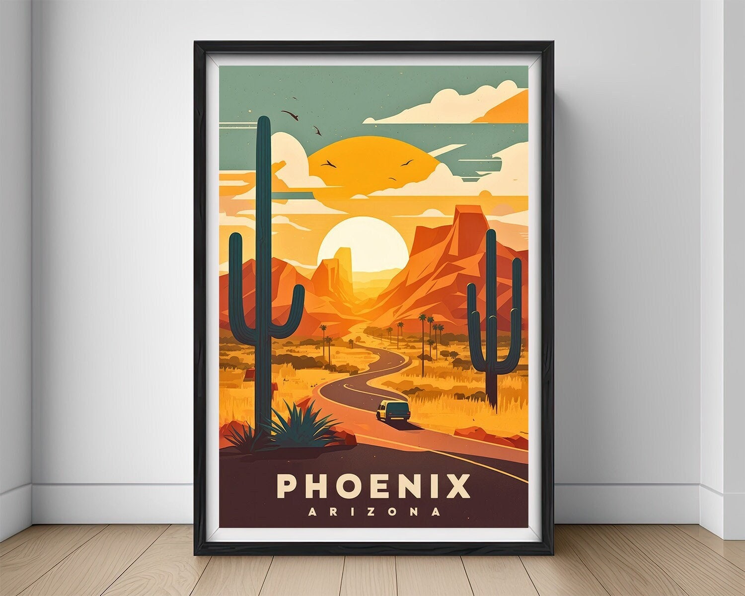 Arizona Phoenix Travel Poster,arizona Phoenix Wall Art Print,arizona ...