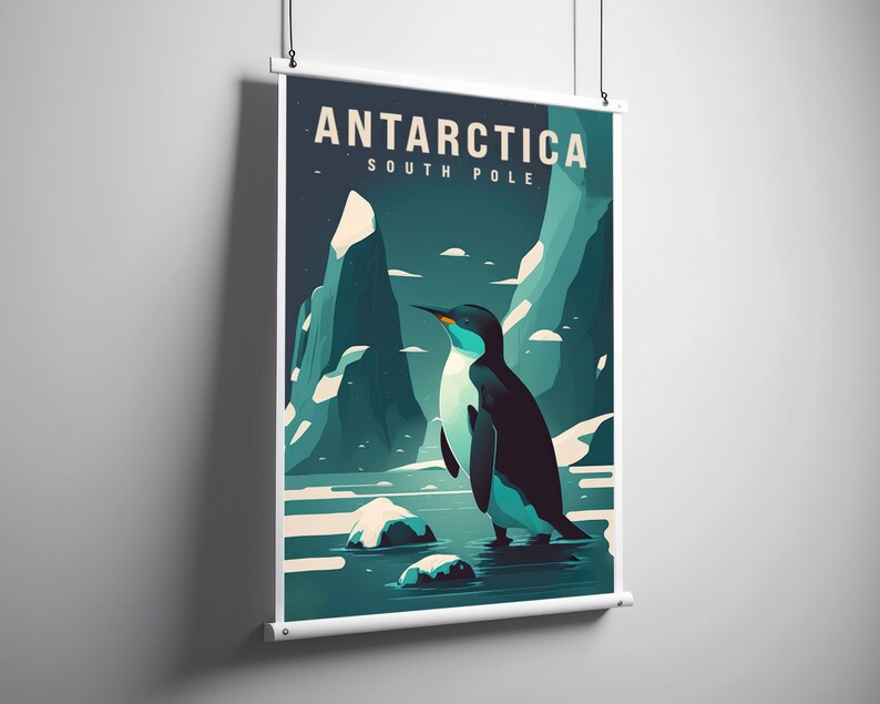 Antarctica Travel Poster, Antarctica Wall Art Print, Antarctica ...