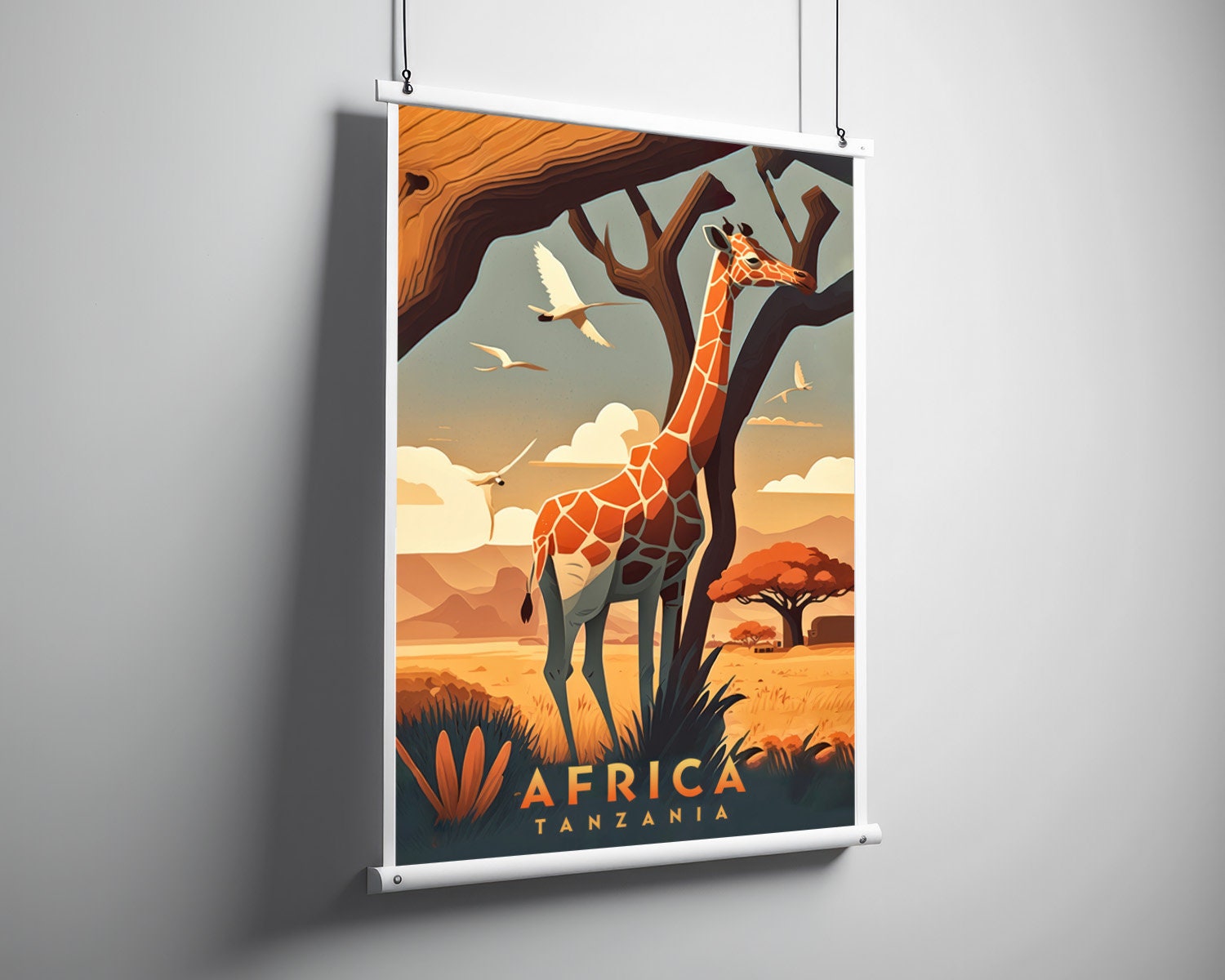 Africa Tanzania Travel Poster,africa Tanzania Wall Art Print,africa ...