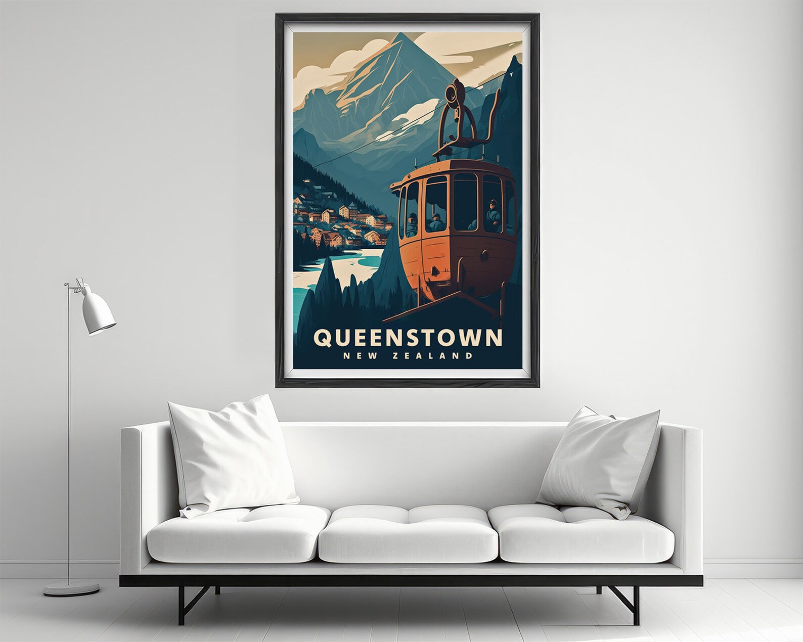Queenstown NZ Travel Poster,queenstown NZ Wall Art Print,new Zealand ...