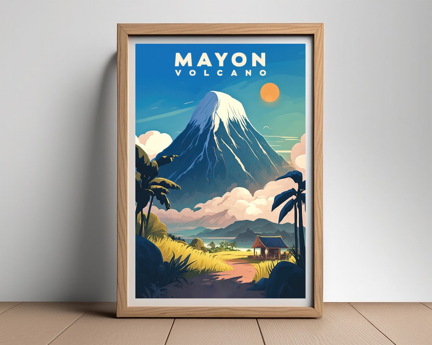 Mayon Volcano Philippines Travel Poster,mayon Volcano Wall Art Print ...
