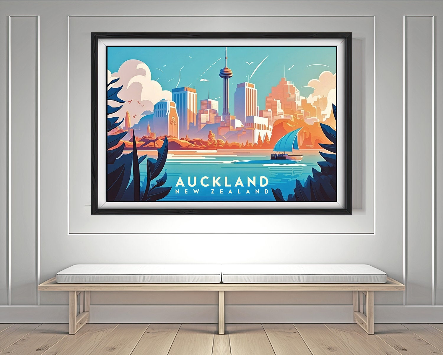 Auckland New Zealand Travel Poster,auckland New Zealand Wall Art Print ...