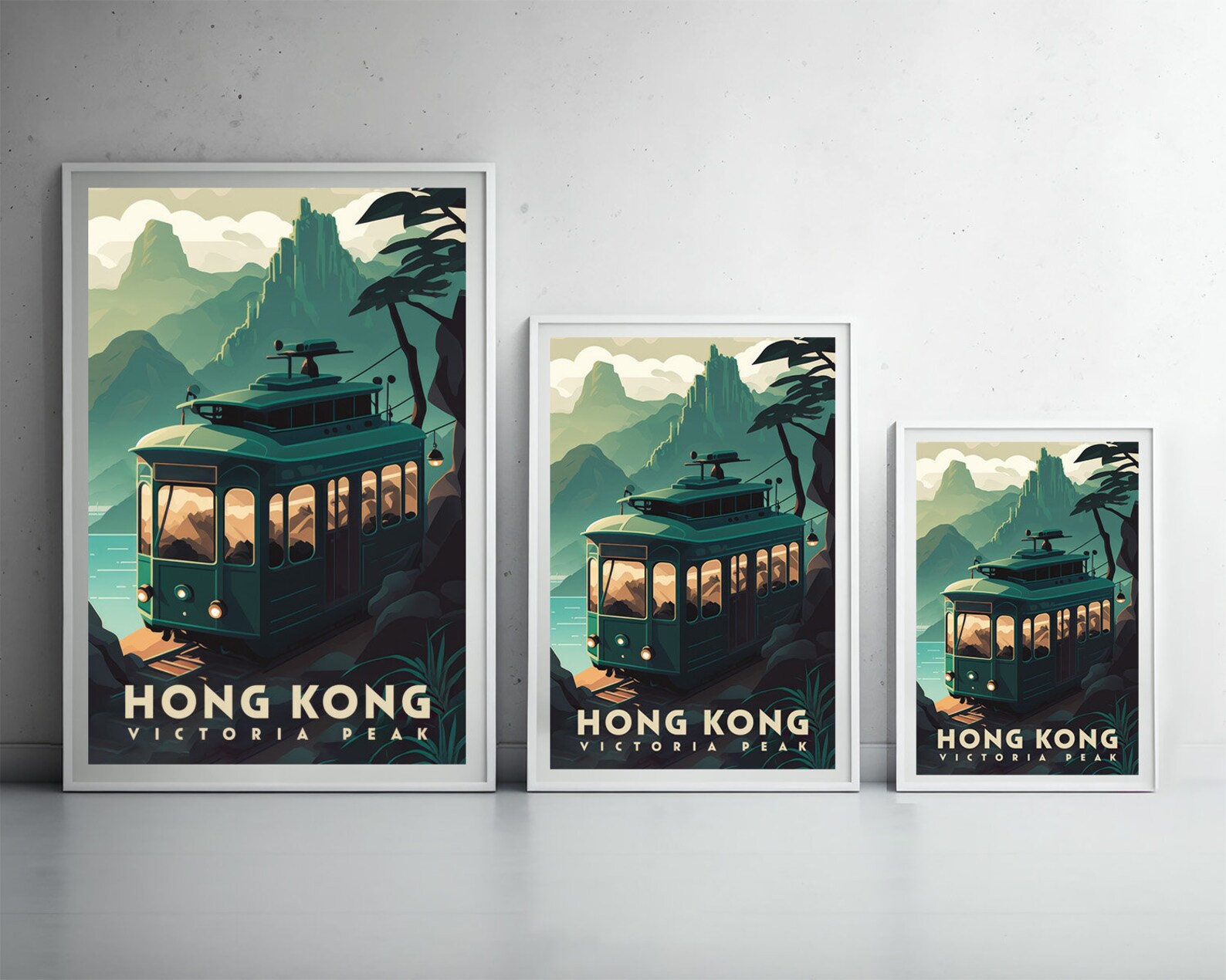 Hong Kong Travel Poster,hong Kong Wall Art Print,hong Kong Painting ...