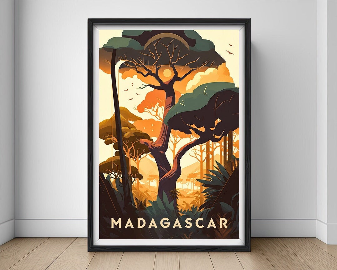 Madagascar Travel Poster,madagascar Wall Art Print,madagascar Painting ...