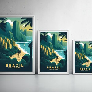 Brazil Rio Travel Poster,brasil Rio Wall Art Print,rio De Janeiro ...