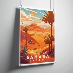 Sahara Desert Travel Poster,sahara Desert Wall Art Print,sahara Desert ...
