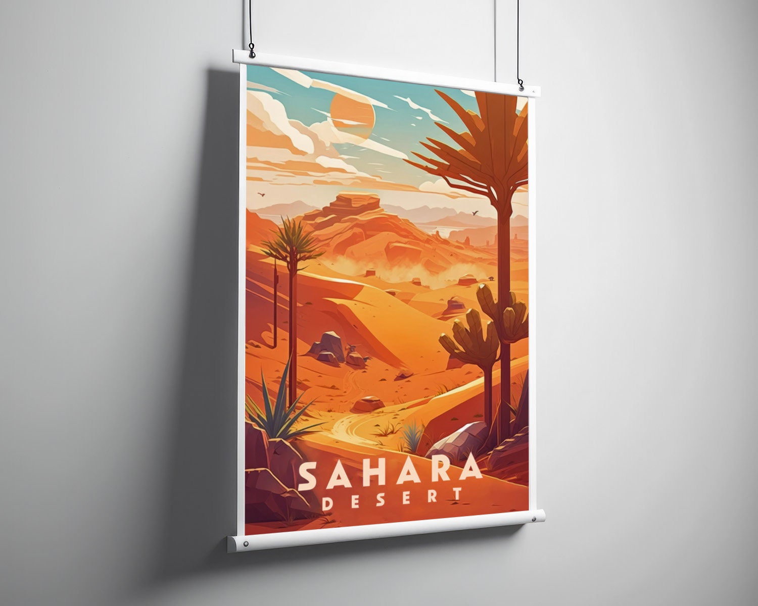 Sahara Desert Travel Poster,sahara Desert Wall Art Print,sahara Desert ...