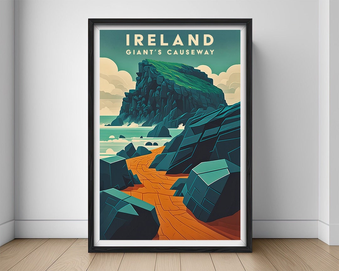 Giant's Causeway Ireland Travel Poster,giant's Causeway Wall Art Print ...