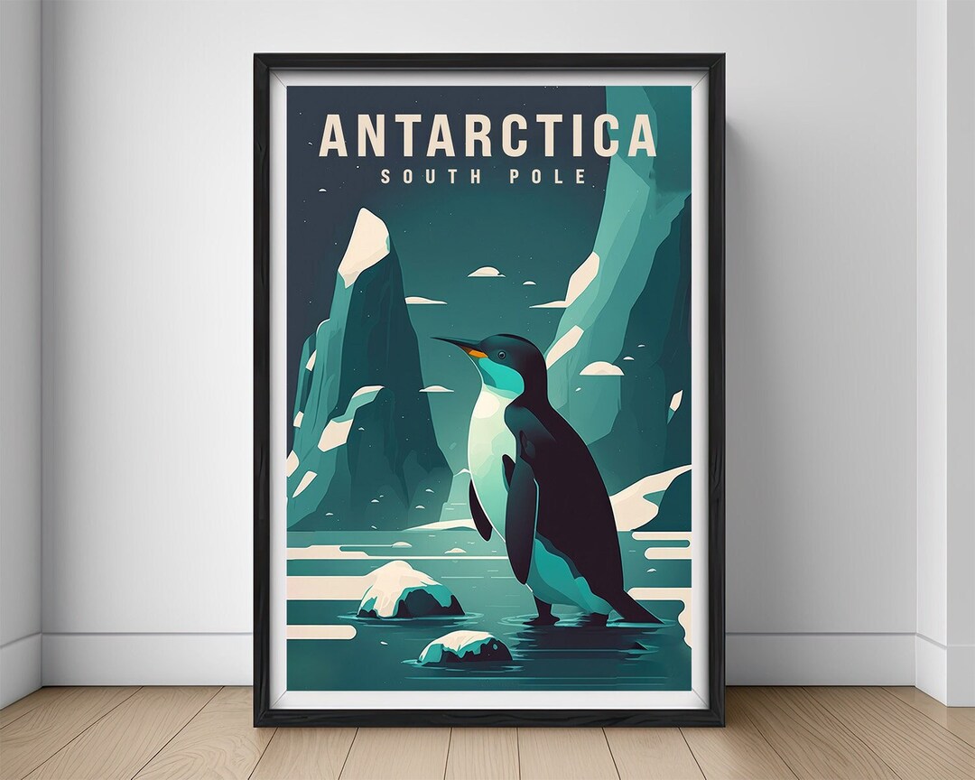 Antarctica Travel Poster, Antarctica Wall Art Print, Antarctica ...