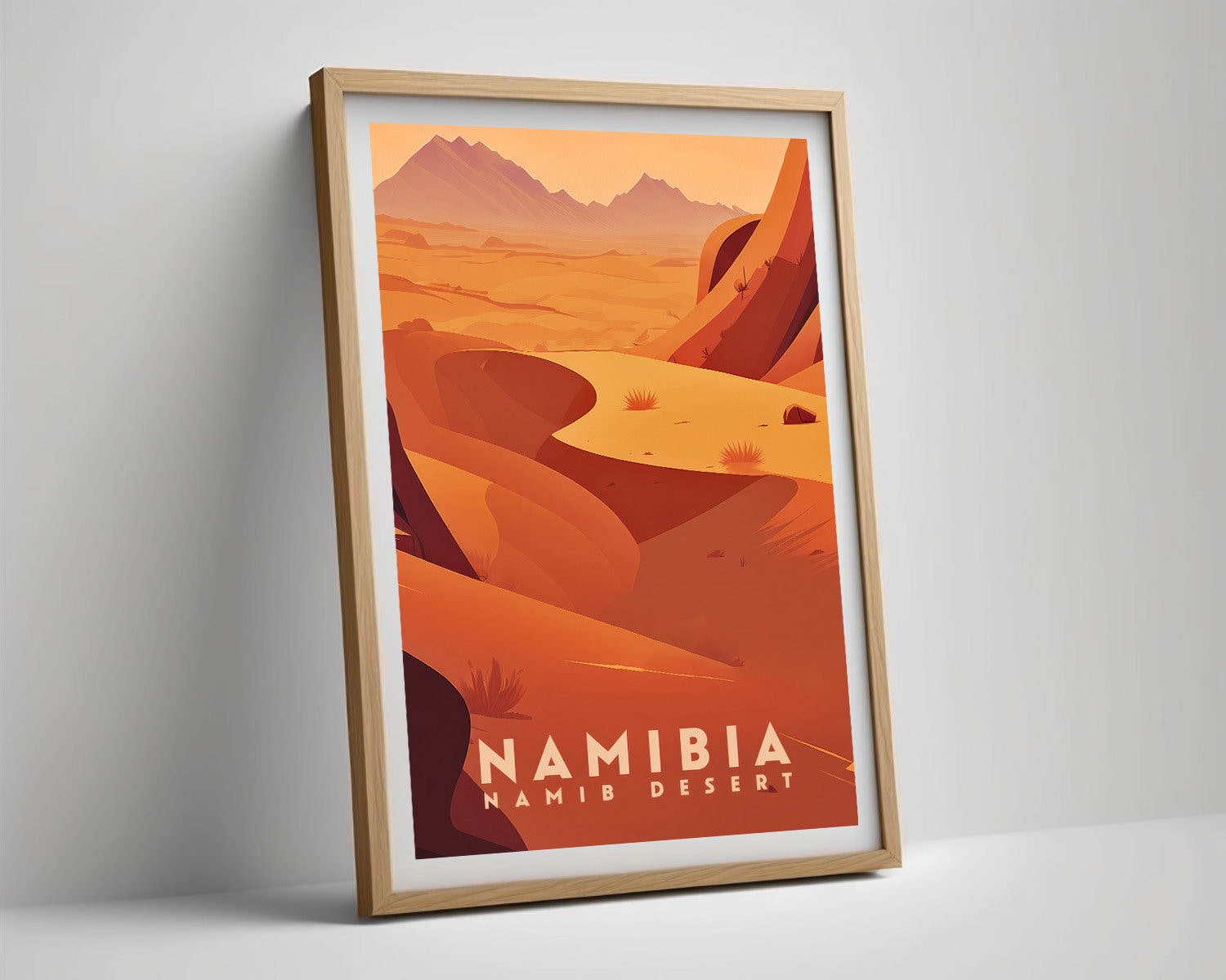 Namibia Desert Travel Poster,namibia Desert Wall Art Print,namib Desert ...
