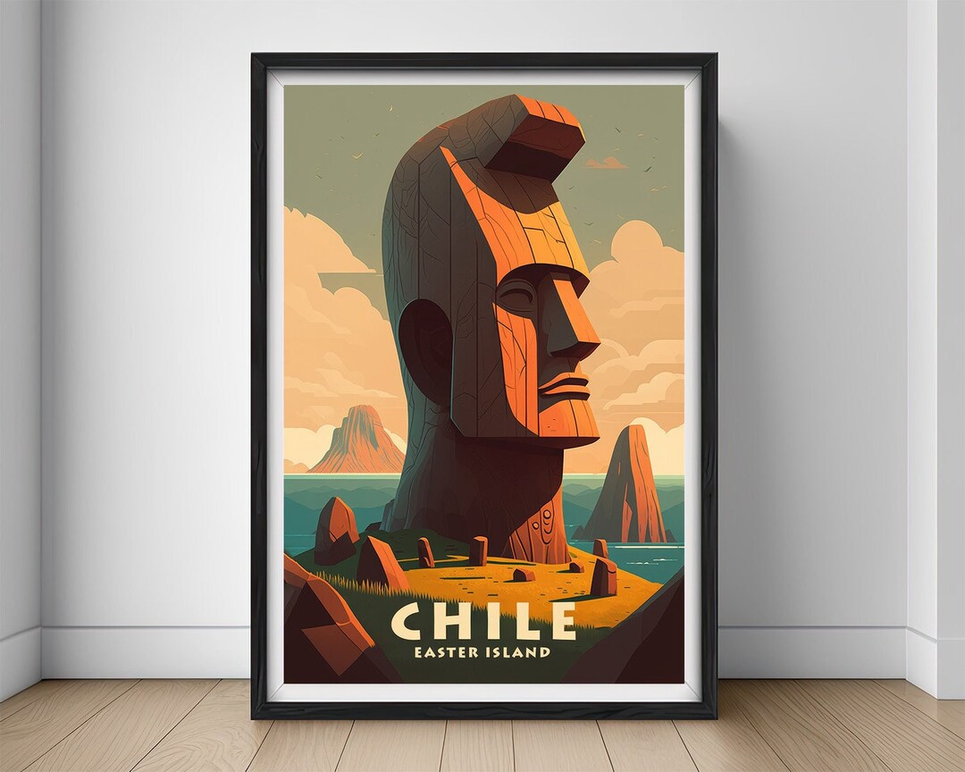 Chile Easter Island Travel Poster,chile Easter Island Wall Art Print ...