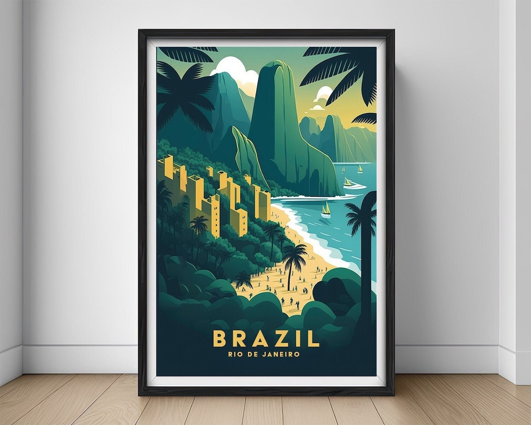 Brazil Rio Travel Poster,brasil Rio Wall Art Print,rio De Janeiro ...