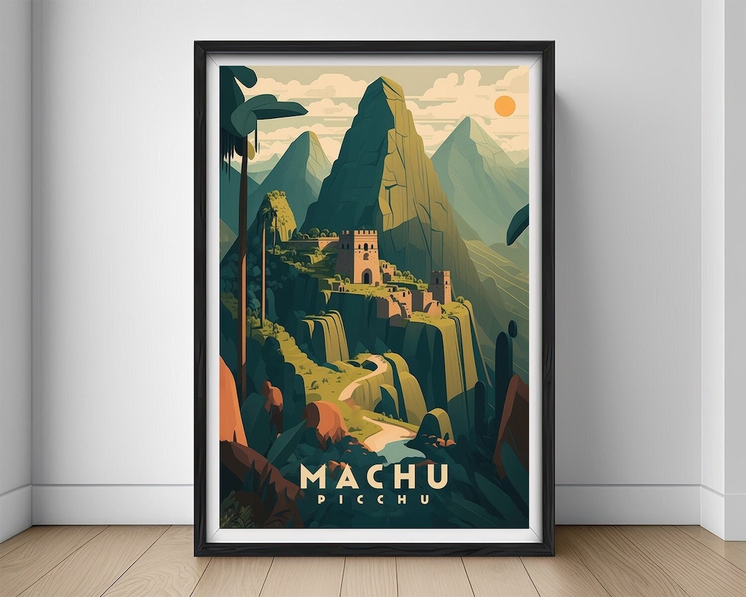 Machu Picchu Travel Poster,peru Wall Art Print,machu Picchu Painting ...