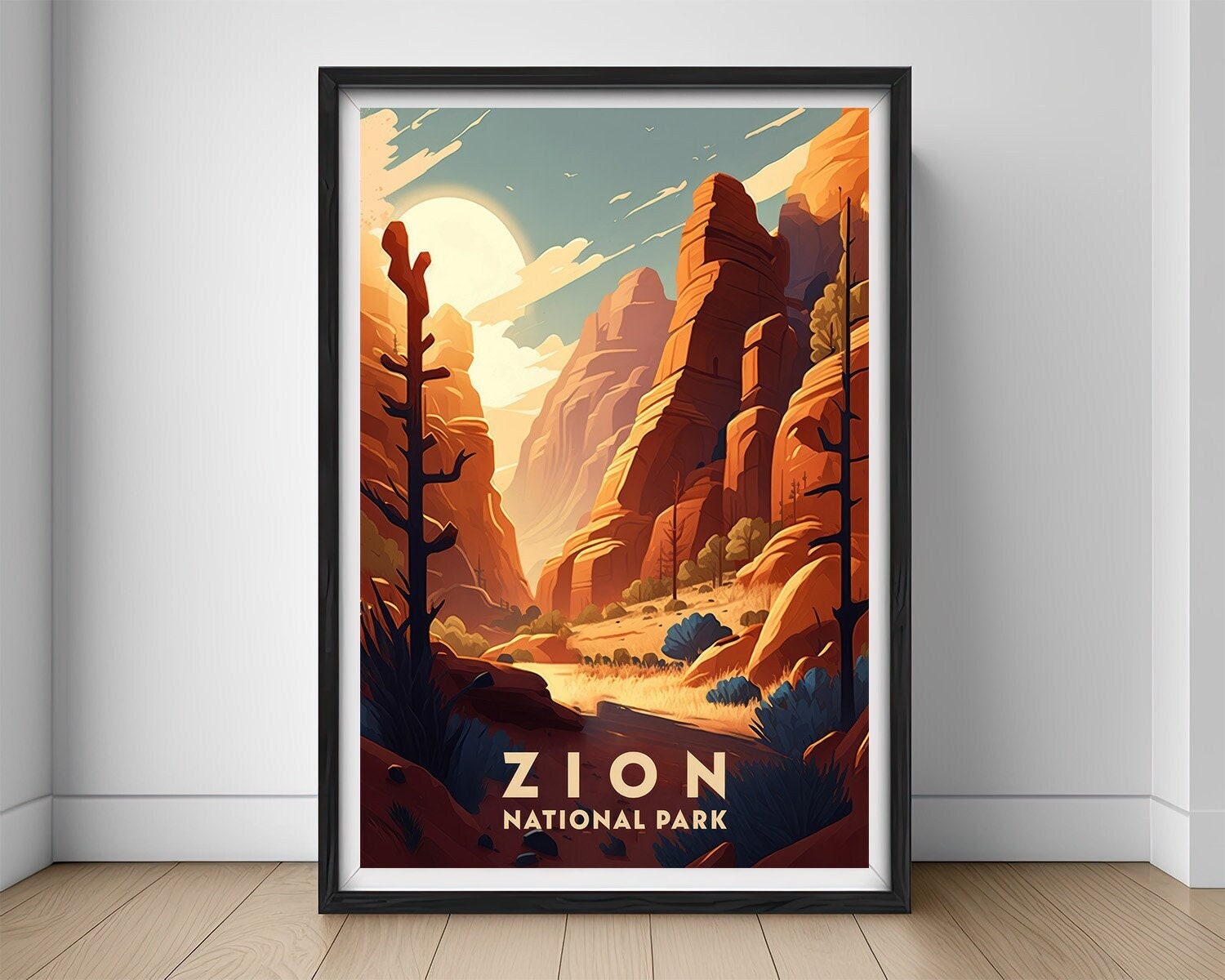 Zion National Park Art Print: Travel Poster (digital Download) - Etsy