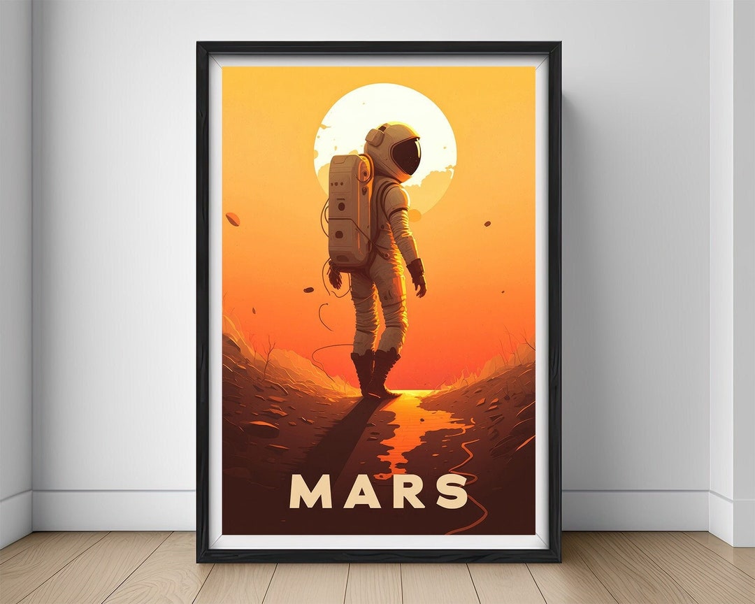 Mars Travel Poster, Mars Print, Mars Wall Art Print, Planet Mars Poster ...