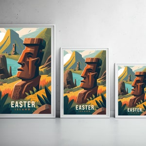 Easter Island Chile Travel Poster,chile Wall Art Print,chile,easter ...