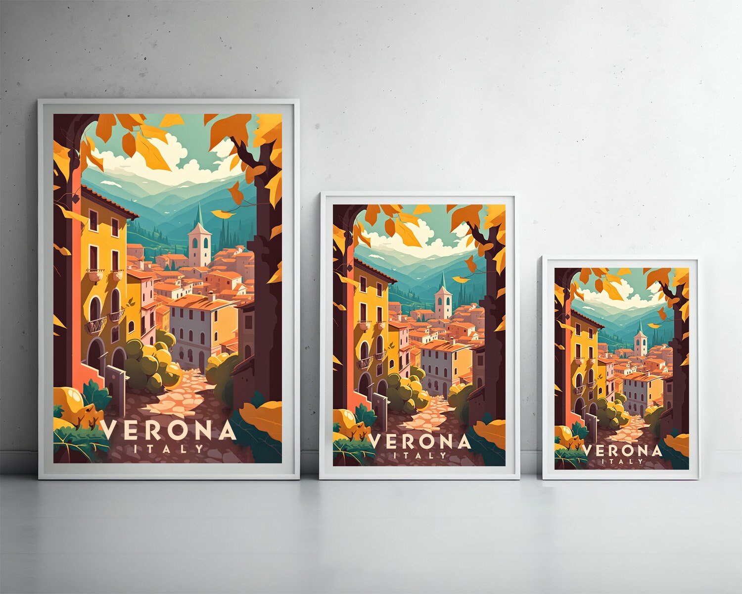 Verona Italy Travel Poster,verona Italy Wall Art Print,verona Italy ...