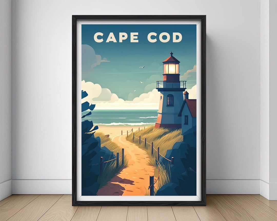 Massachusetts Cape Cod Travel Poster,cape Cod Wall Art Print ...