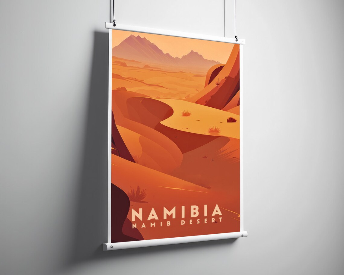 Namibia Desert Travel Poster,namibia Desert Wall Art Print,namib Desert ...