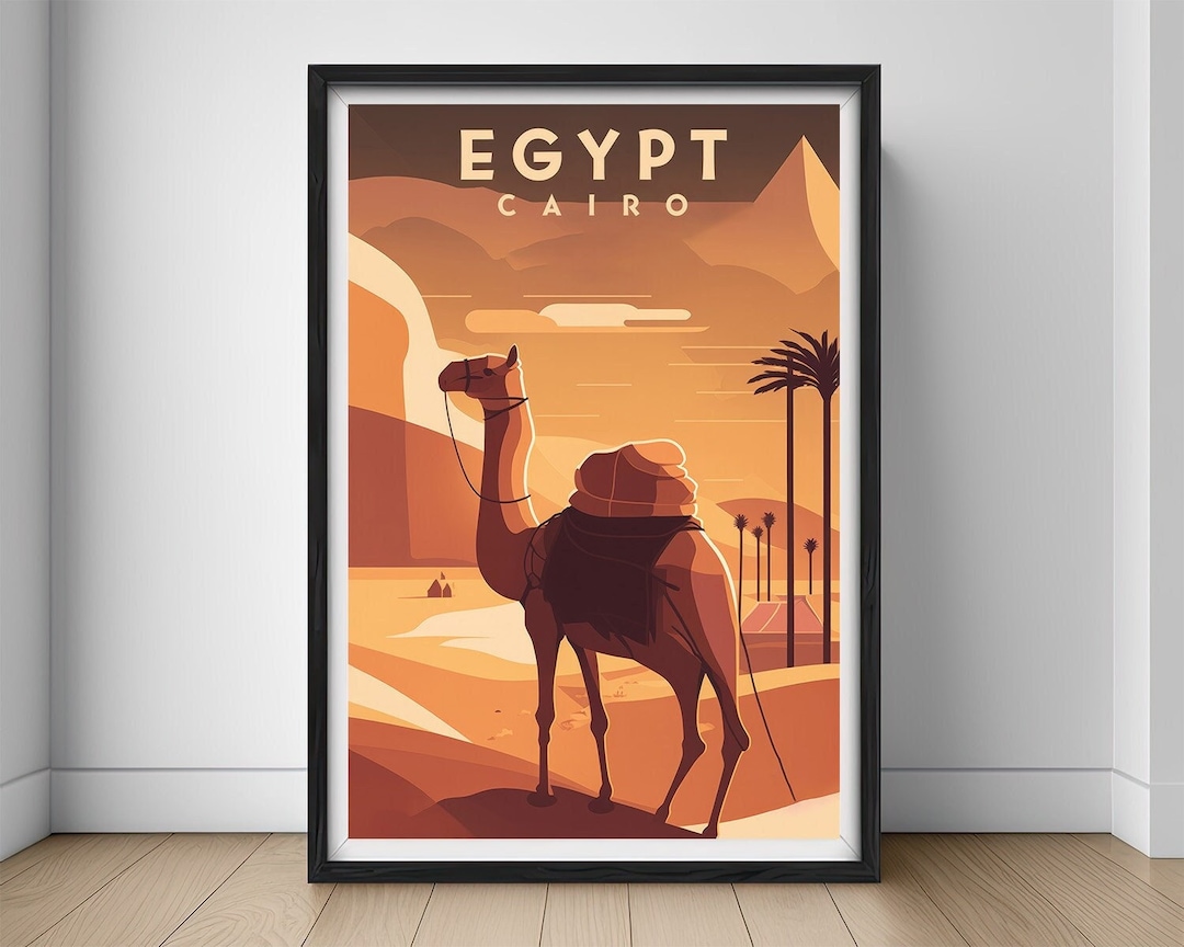 Cairo Egypt Pyramid Travel Poster,cairo Egypt Wall Art Print,cairo ...