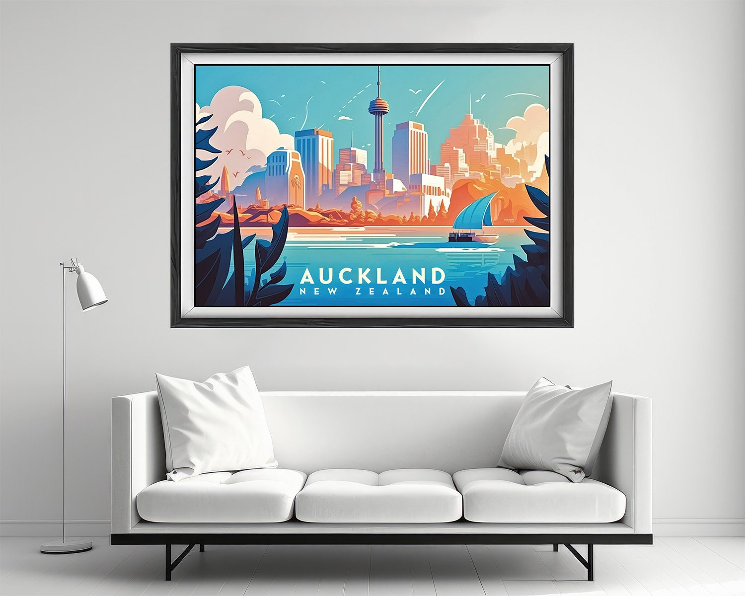 Auckland New Zealand Travel Poster,auckland New Zealand Wall Art Print ...