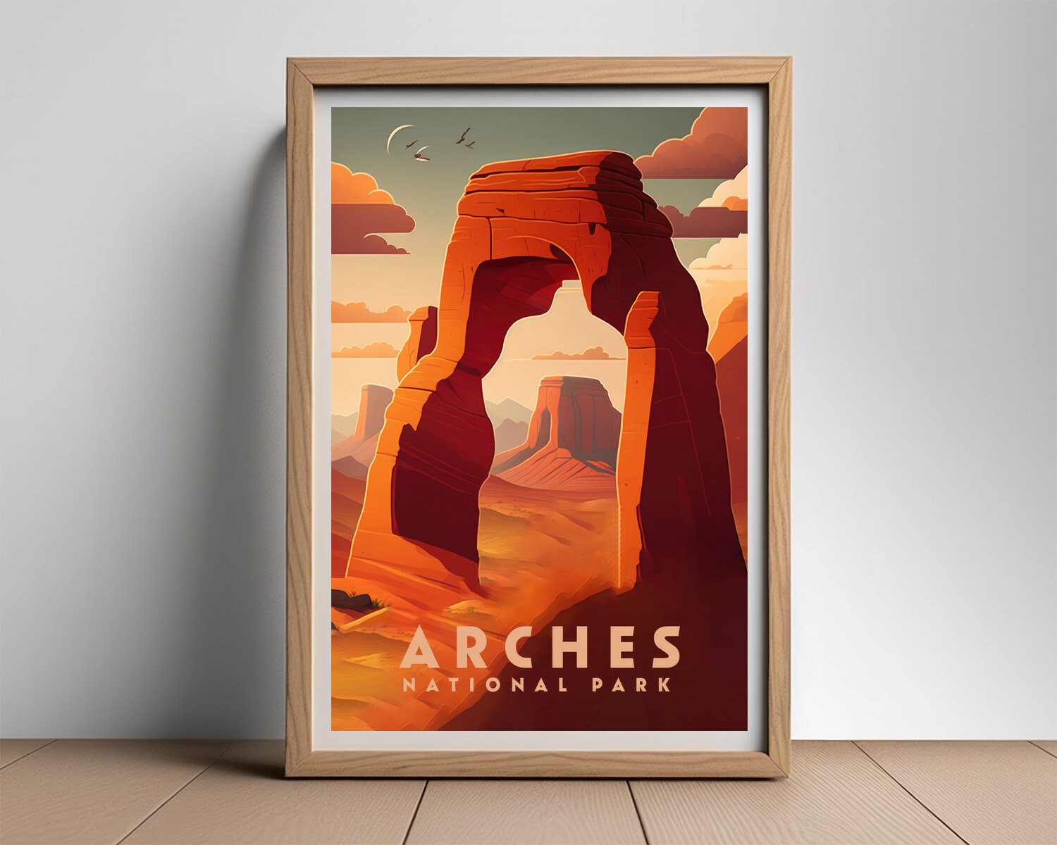 Arches National Park Travel Poster,utah Wall Art Print,delicate Arch ...