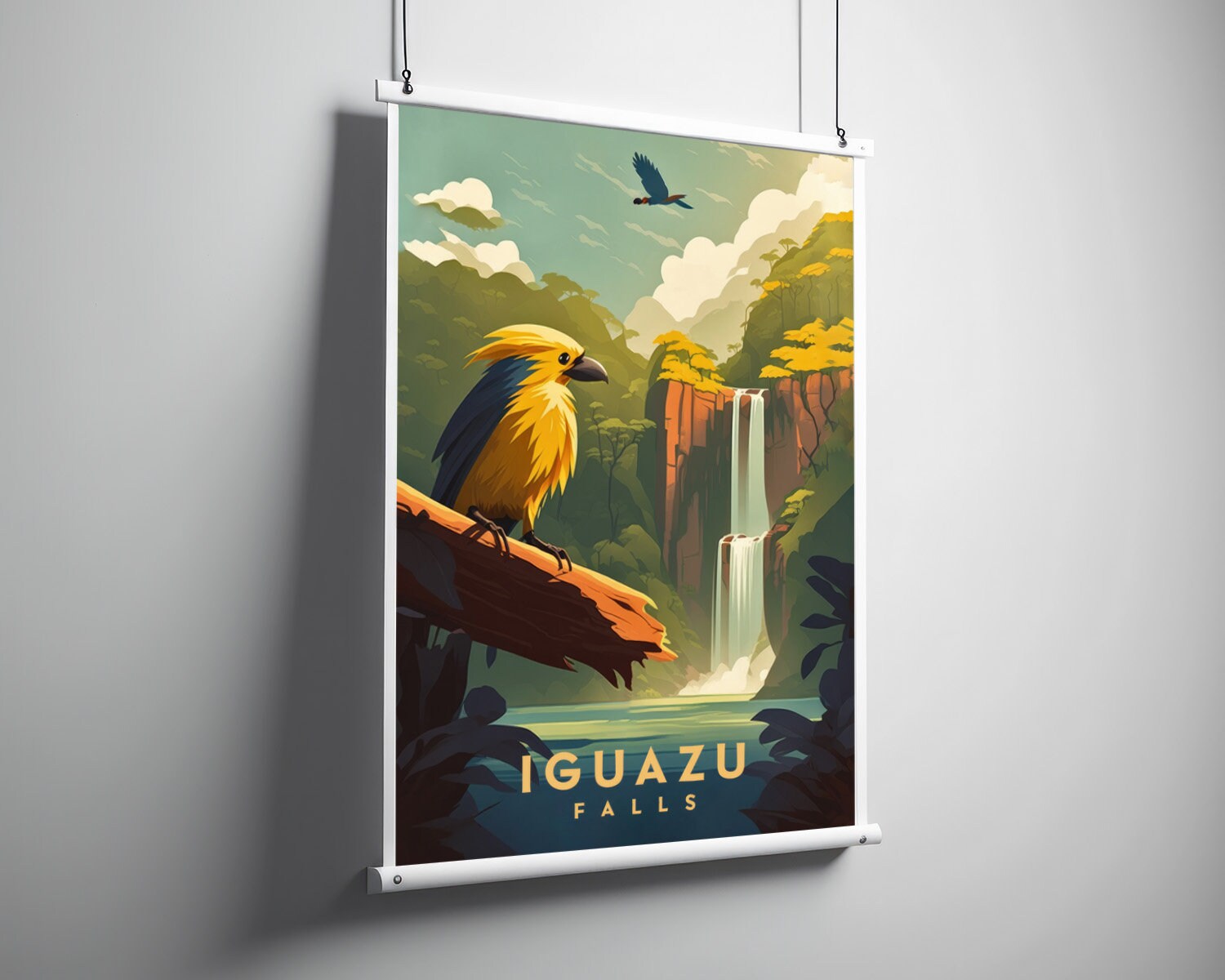 Iguazu Falls Brazil Travel Poster, Iguazu Falls Brazil Wall Art Print ...