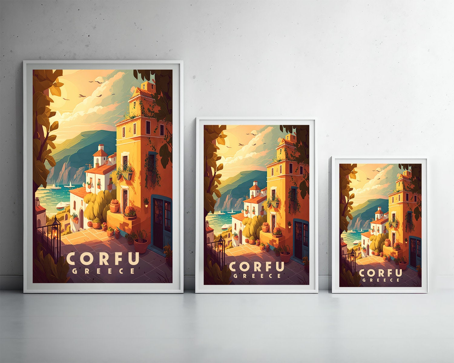 Corfu Greece Travel Poster,corfu Greece Wall Art Print,corfu Greece ...