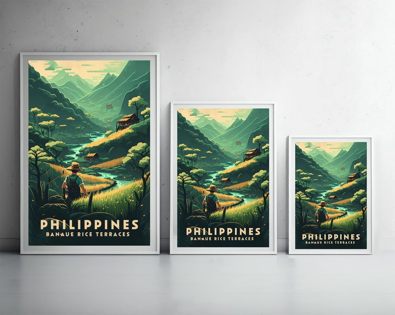 Philippines Banaue Travel Poster,philippines Banaue Wall Art Print ...