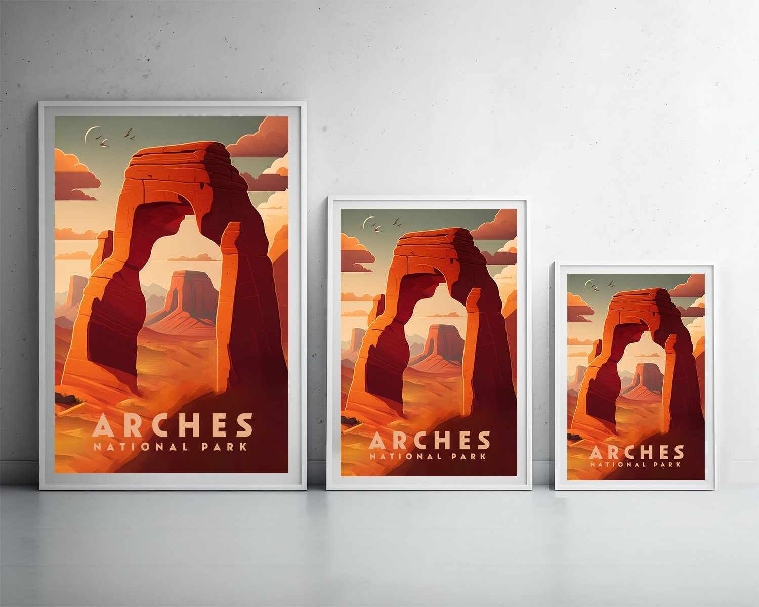 Arches National Park Travel Poster,utah Wall Art Print,delicate Arch ...