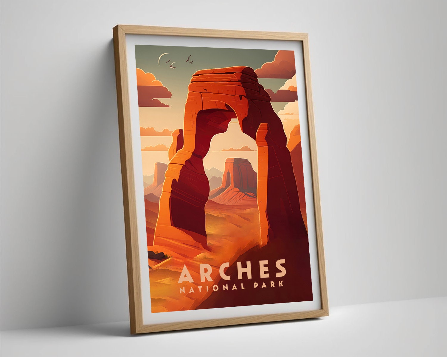 Arches National Park Travel Poster,utah Wall Art Print,delicate Arch ...