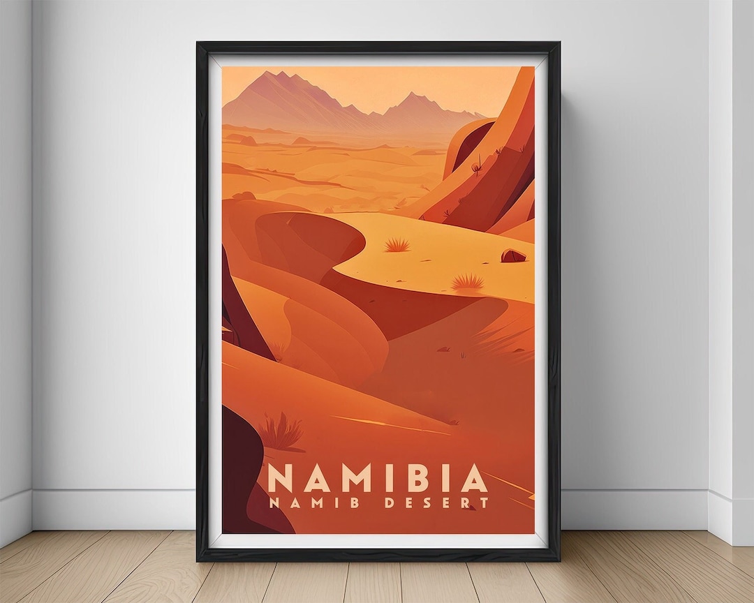 Namibia Desert Travel Poster,namibia Desert Wall Art Print,namib Desert ...