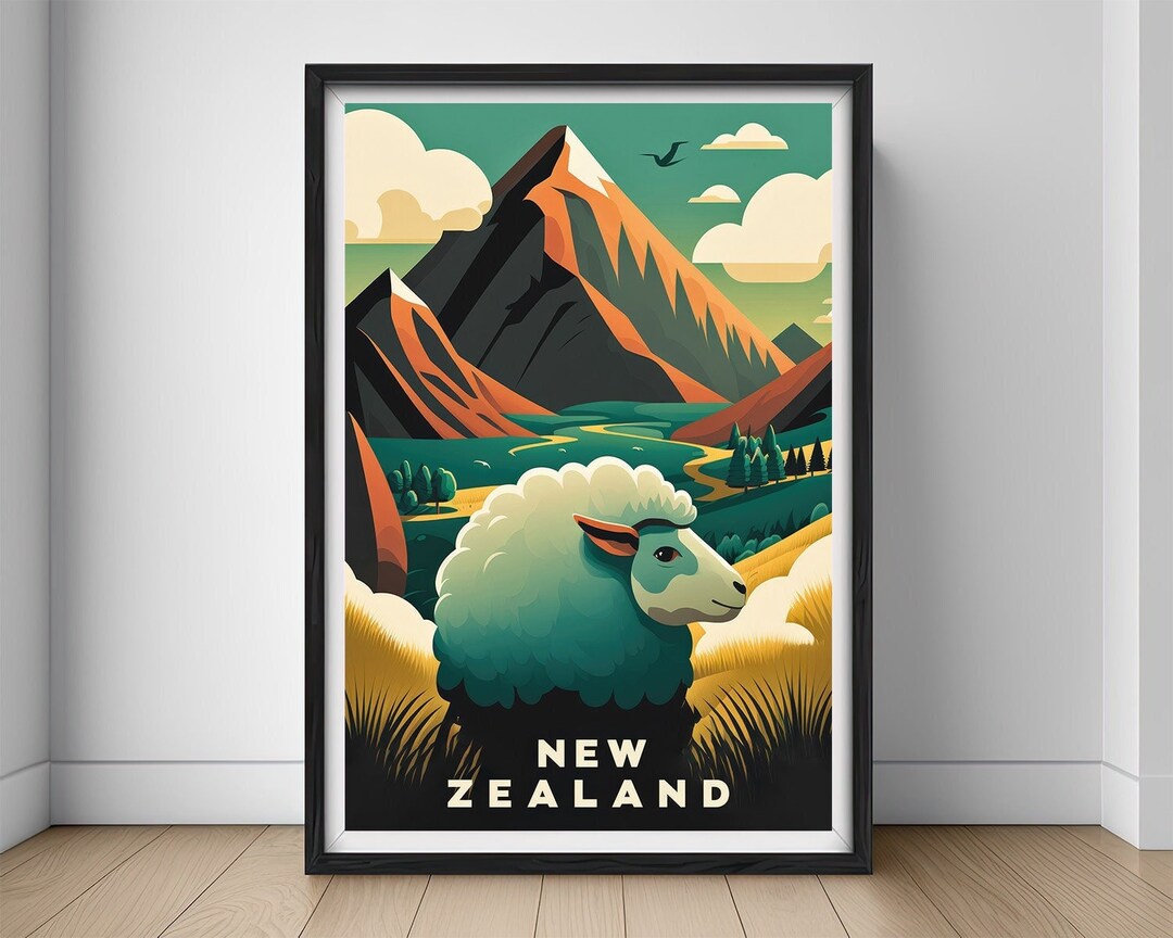 New Zealand Travel Poster,new Zealand Print,new Zealand Wall Art Print ...