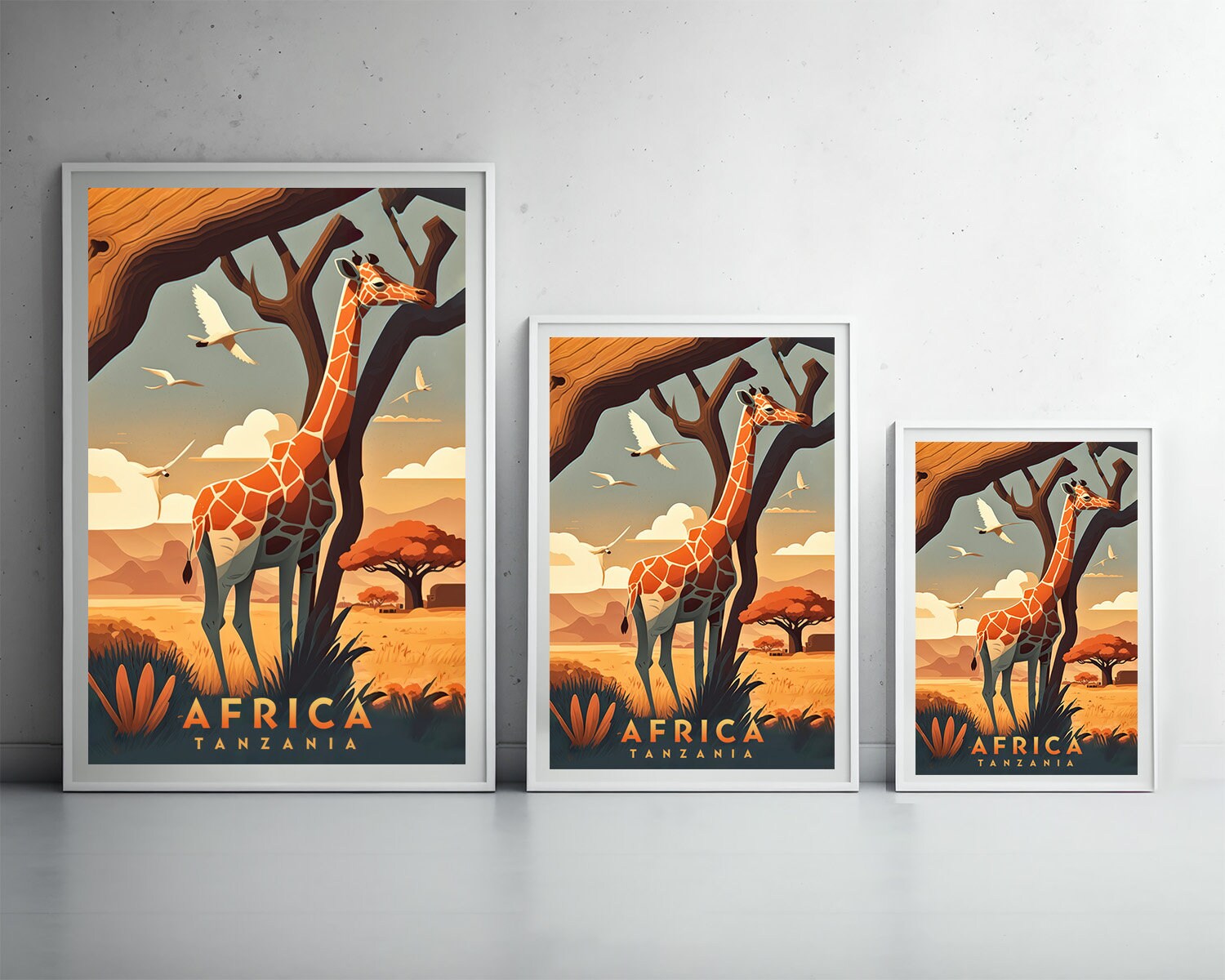 Africa Tanzania Travel Poster,africa Tanzania Wall Art Print,africa ...