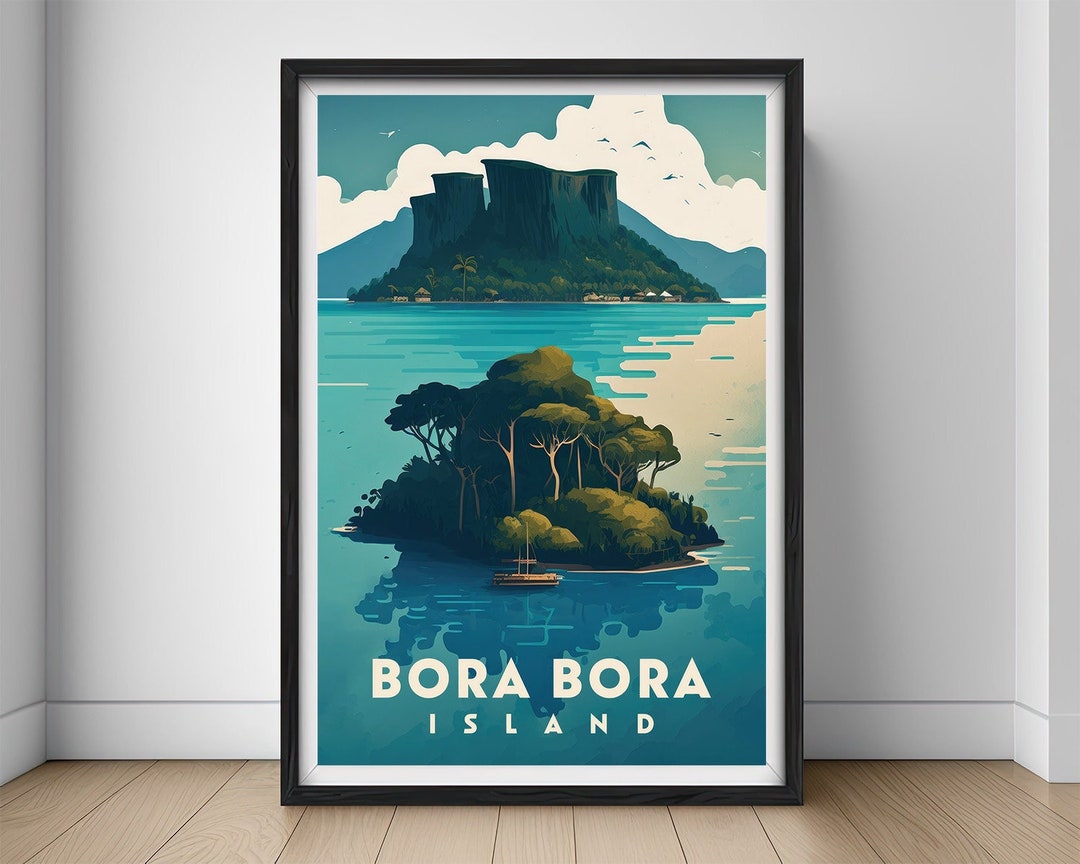 Bora Bora Island Travel Poster,bora Bora Island Wall Art Print,bora ...