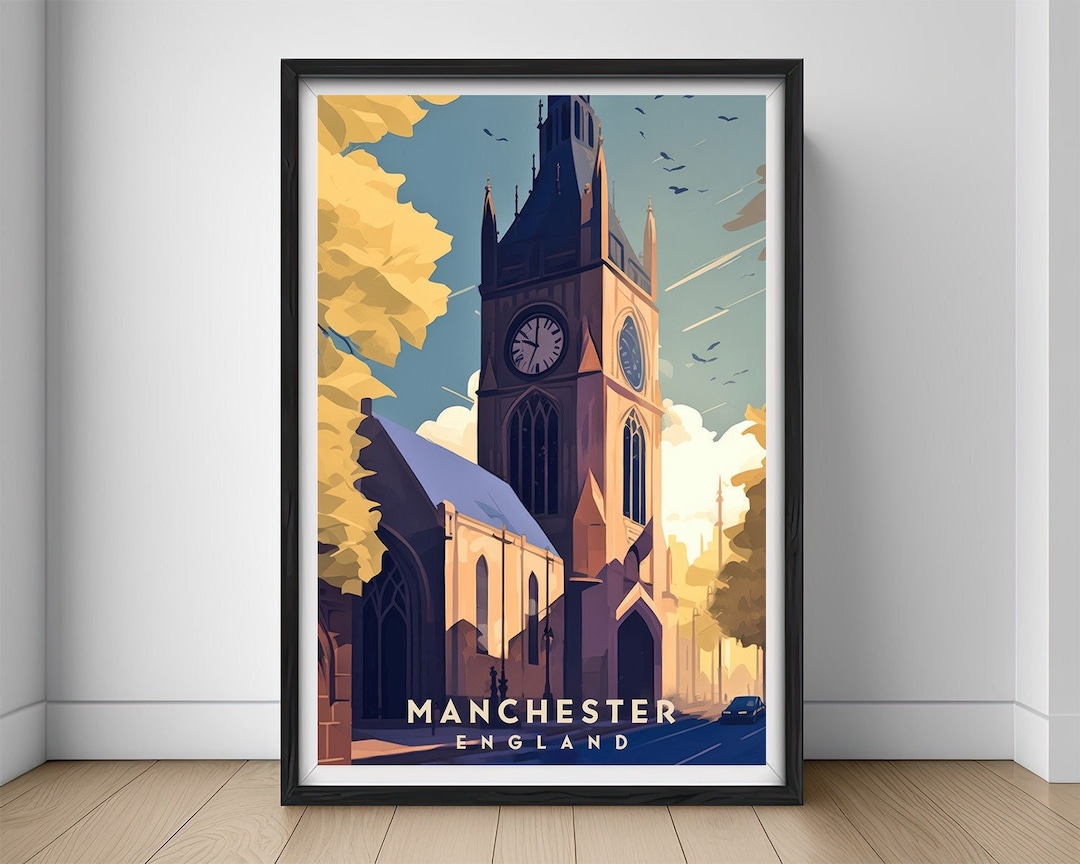 Manchester Travel Poster,manchester Print,manchester Wall Art Print ...
