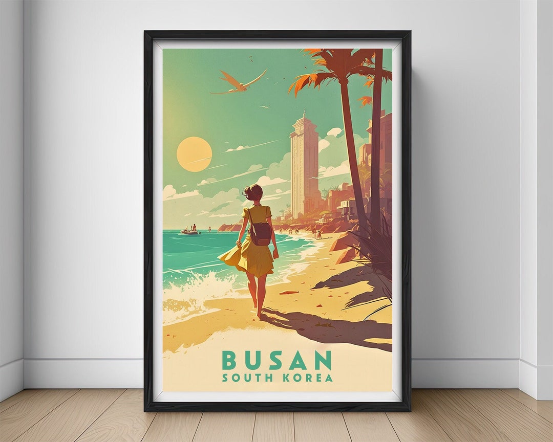 Busan South Korea Travel Poster,busan Korea Wall Art Print,busan South ...